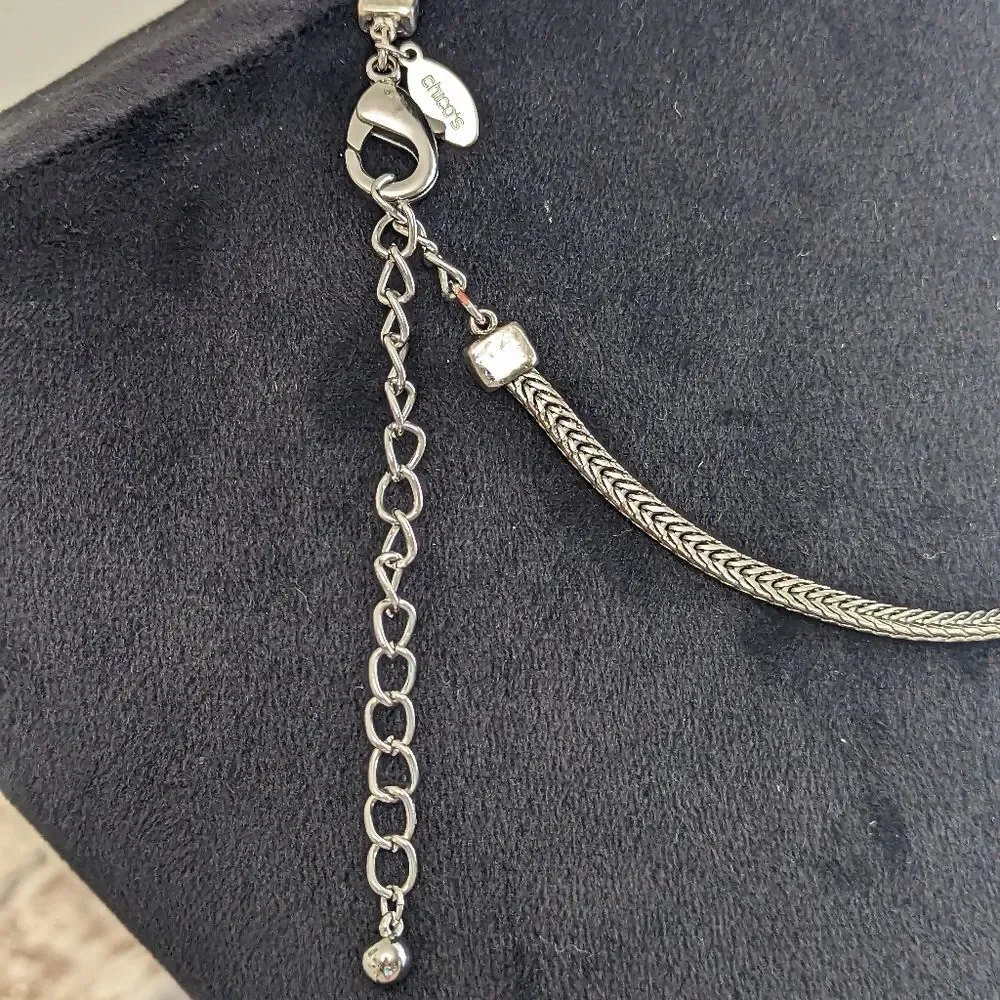 Chico's | Jewelry | Chicos Lariat Style Necklace And Earring Set Silver ...